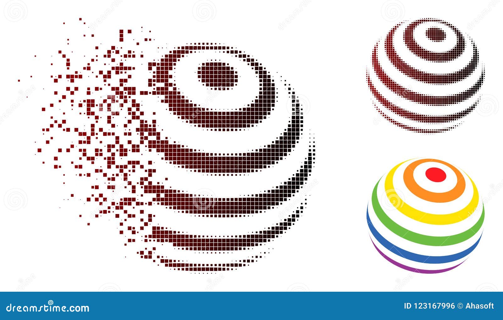 Disintegrating Pixel Halftone Stripes Abstract Sphere Icon Stock Vector ... Disintegrating Pixel Halftone Stripes Abstract Sphere Icon Stock Vector ...
