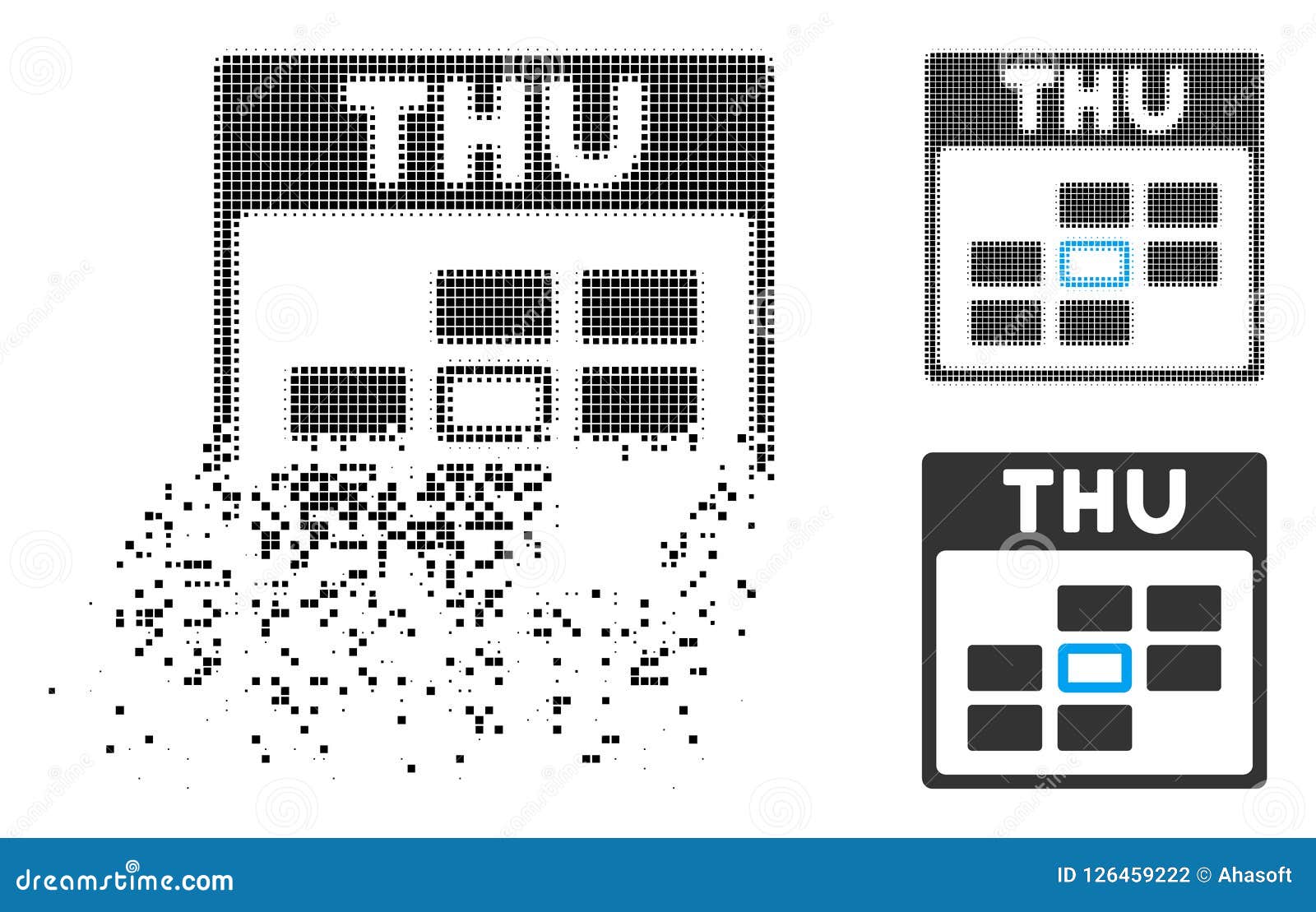 Disintegrating Pixel Halftone Thursday Calendar Grid Icon Stock Vector ... Disintegrating Pixel Halftone Thursday Calendar Grid Icon Stock Vector ...