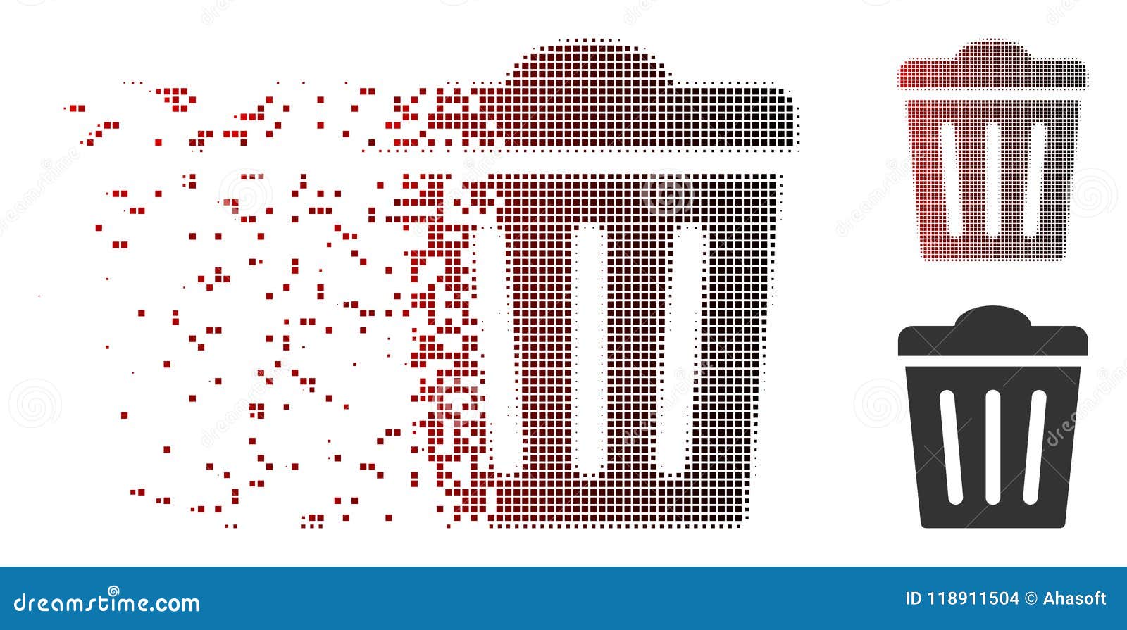 Disintegrating Pixel Halftone Trash Can Icon Stock Vector ... Disintegrating Pixel Halftone Trash Can Icon Stock Vector ...