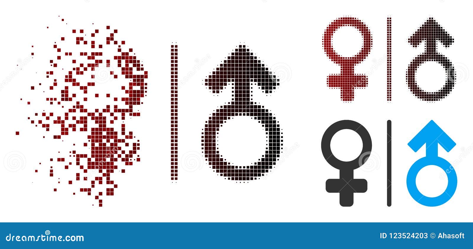 Disintegrating Pixel Halftone WC Gender Symbols Icon Stock Vector ... Disintegrating Pixel Halftone WC Gender Symbols Icon Stock Vector ...