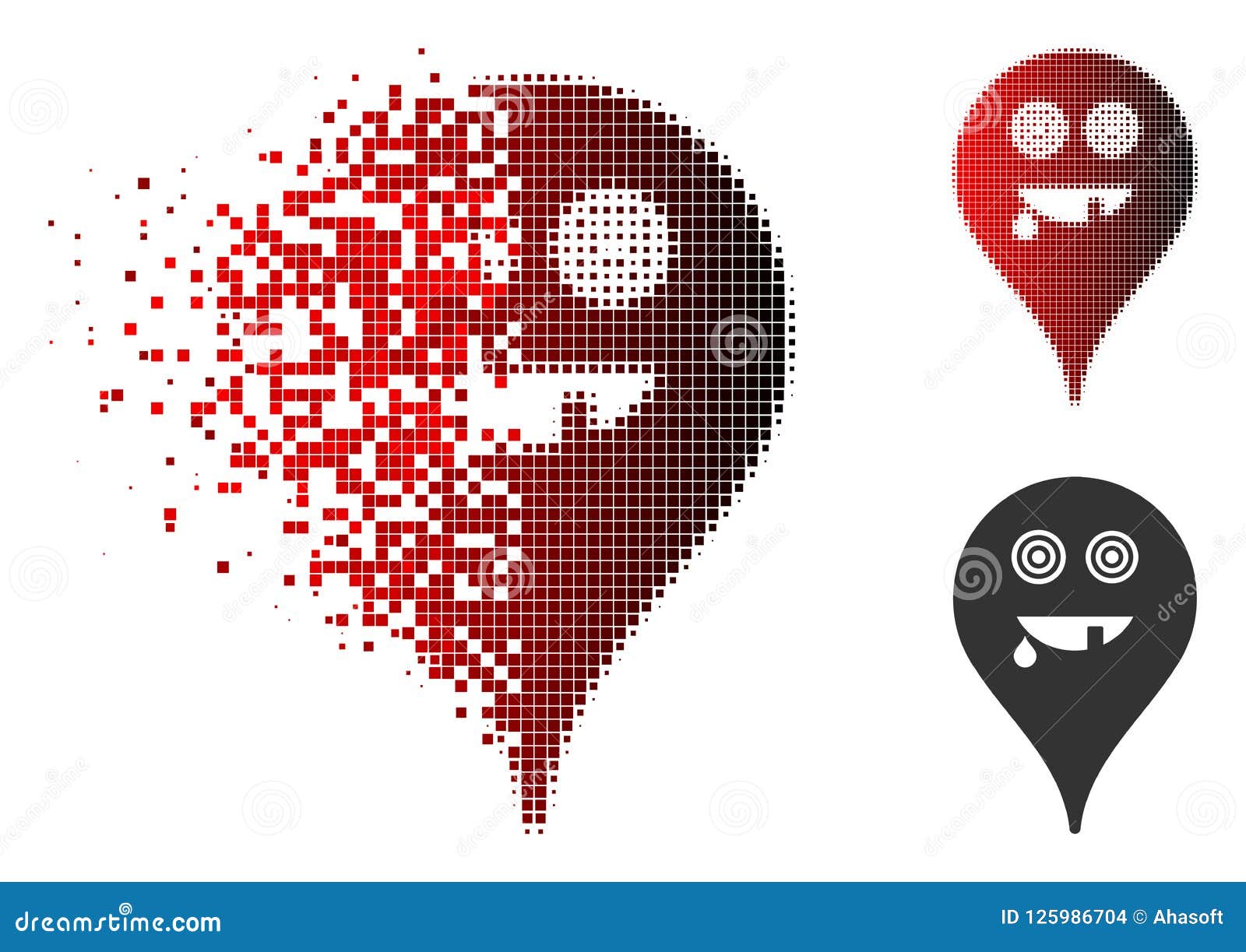 Disintegrating Pixelated Halftone Maniac Smiley Map Marker Icon Stock ... Disintegrating Pixelated Halftone Maniac Smiley Map Marker Icon Stock ...