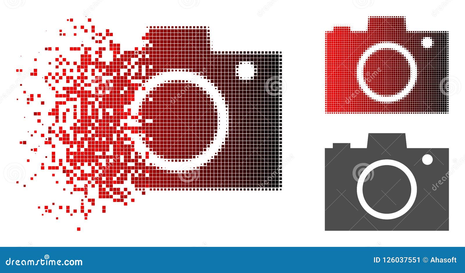 Disintegrating Pixelated Halftone Photo Camera Icon Cartoon Vector ... Disintegrating Pixelated Halftone Photo Camera Icon Cartoon Vector ...