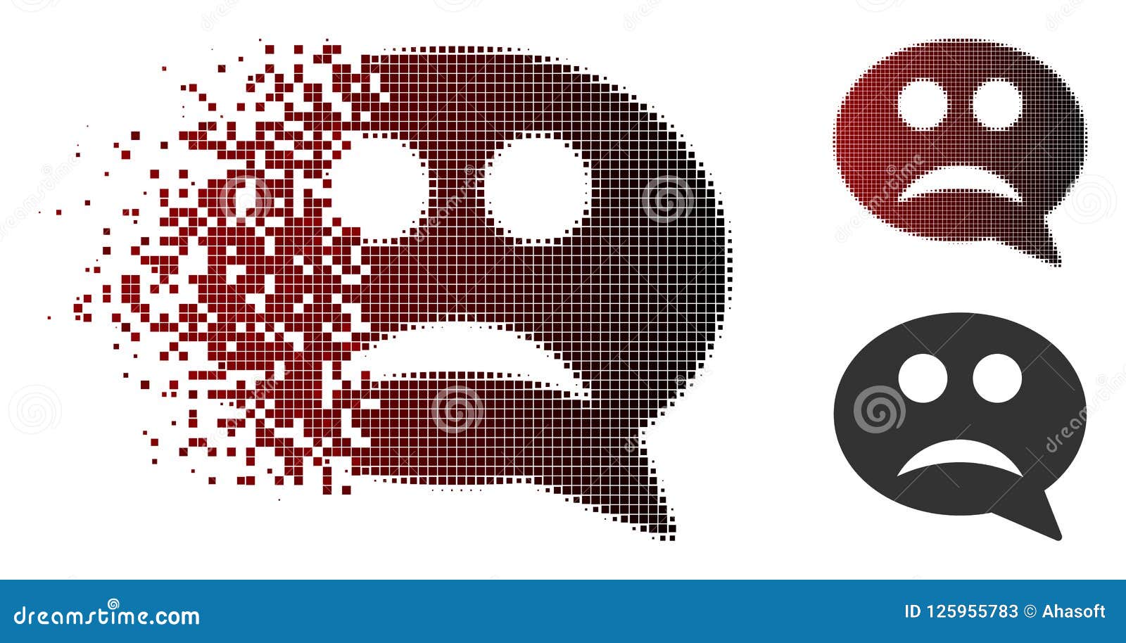 Disintegrating Pixelated Halftone Sad Smiley Message Icon Stock Vector ... Disintegrating Pixelated Halftone Sad Smiley Message Icon Stock Vector ...