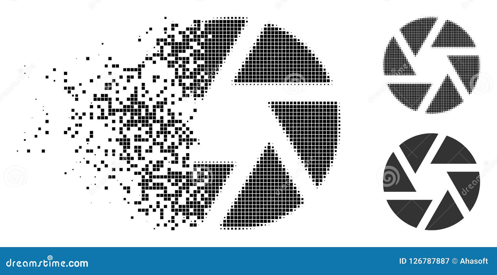 Disintegrating Pixelated Halftone Shutter Icon Stock Vector ... Disintegrating Pixelated Halftone Shutter Icon Stock Vector ...