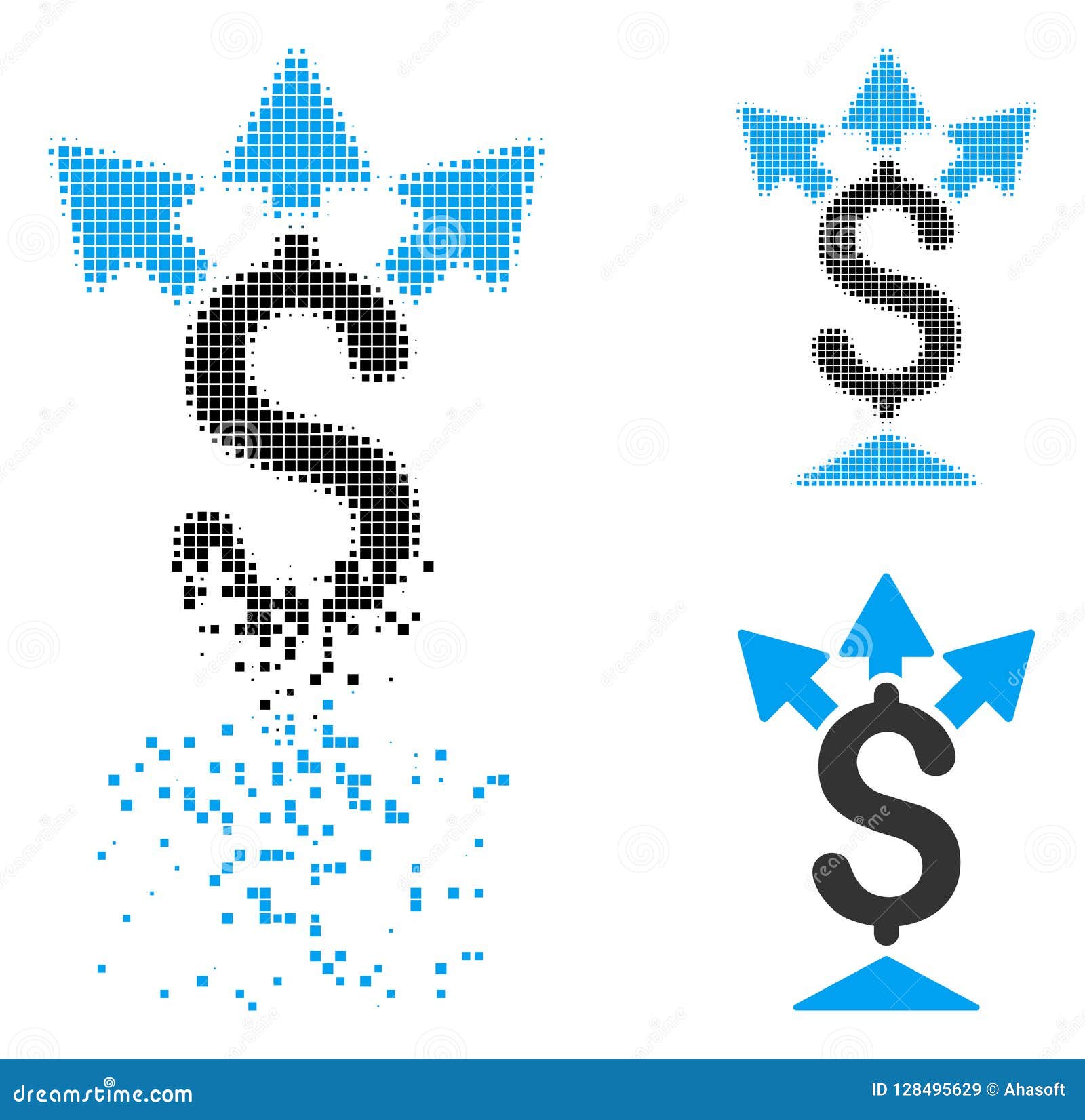 Disintegrating Pixelated Halftone Split Payment Icon Stock Vector ...