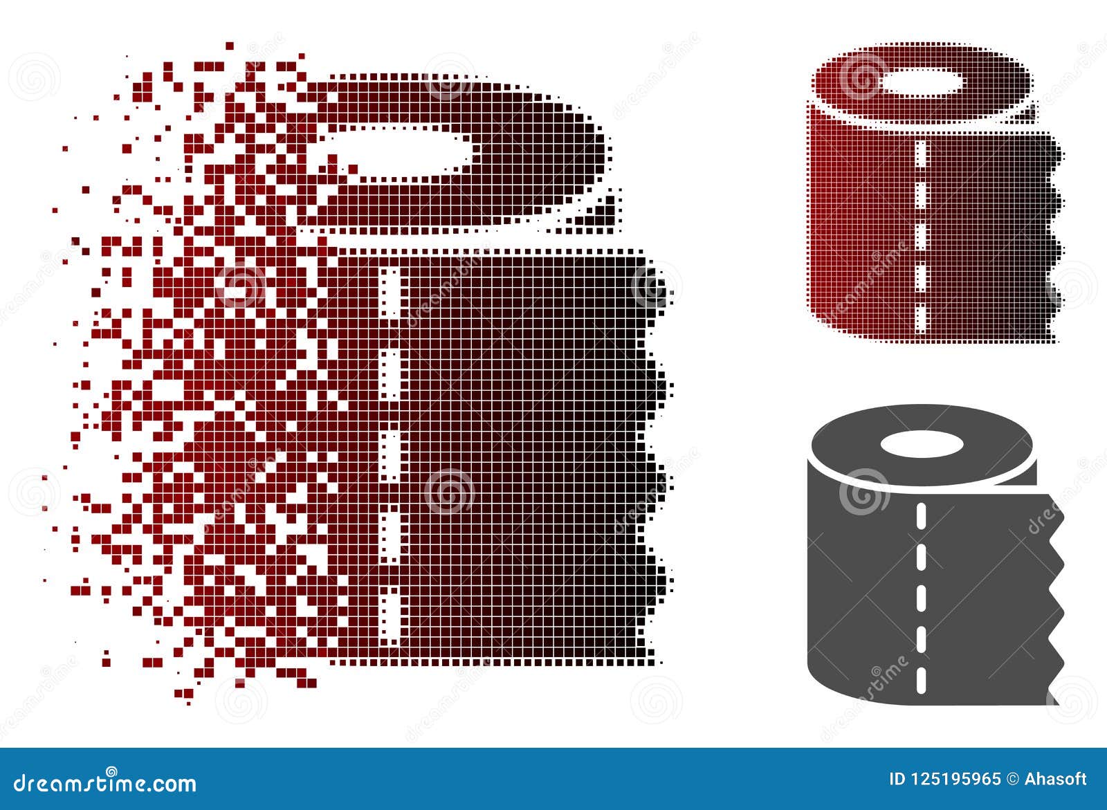 Disintegrating Pixelated Halftone Toilet Paper Icon Stock Vector ...
