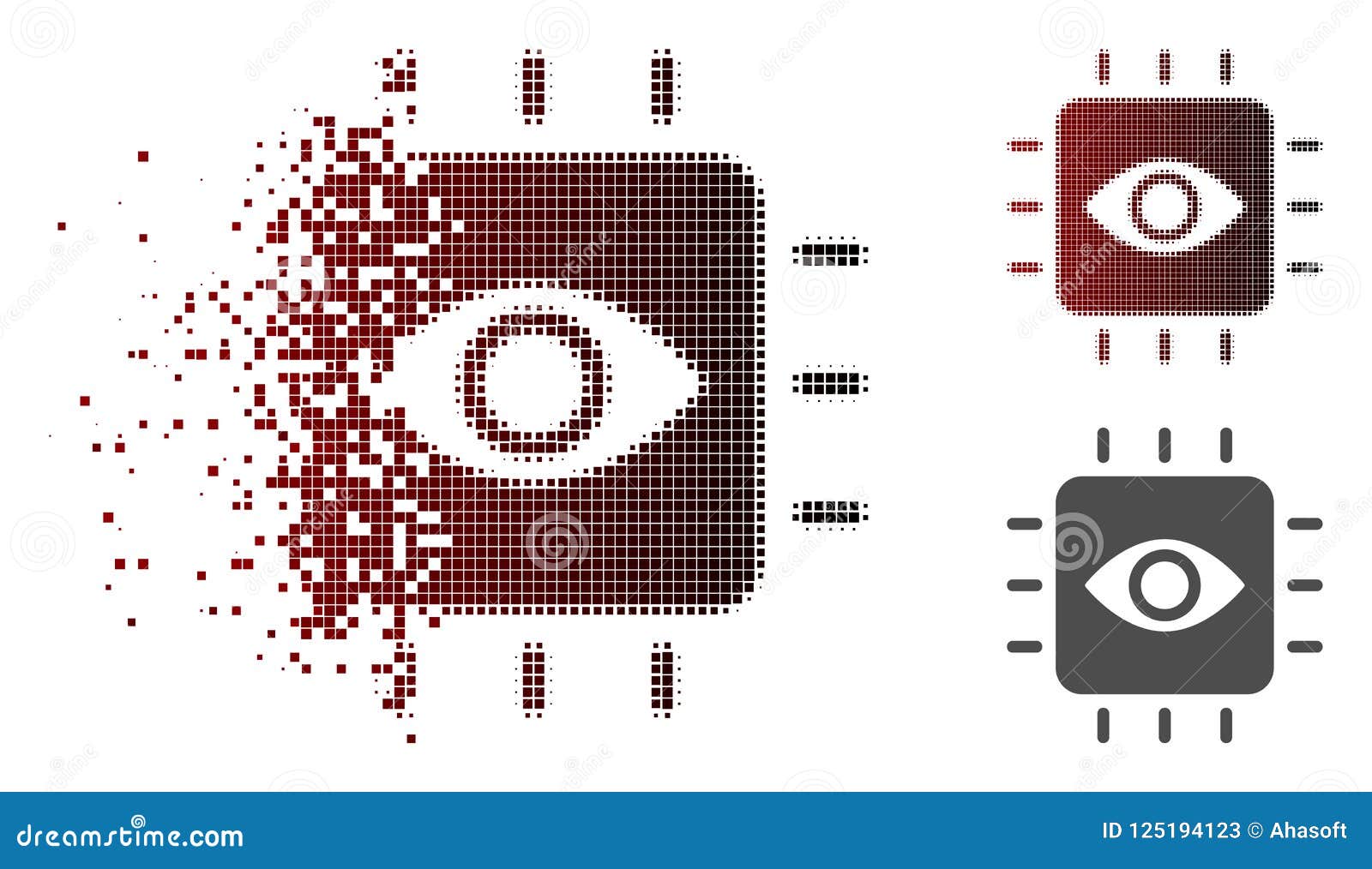 Disintegrating Pixelated Halftone Vision Processor Icon Stock Vector ... Disintegrating Pixelated Halftone Vision Processor Icon Stock Vector ...
