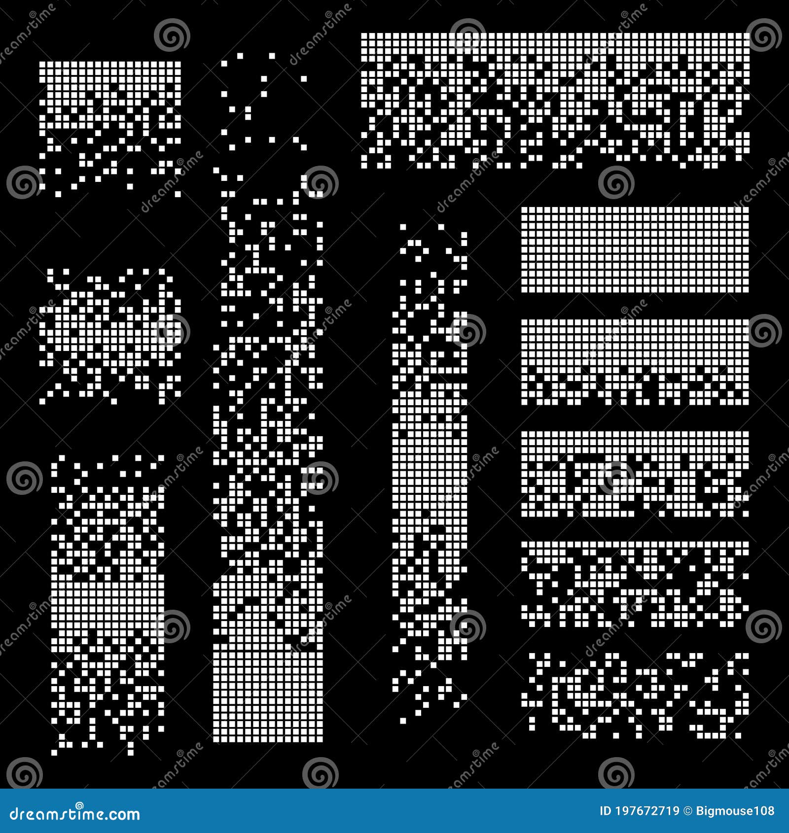 Disintegration Effect Different Types Shape Set. Vector Stock Vector ...