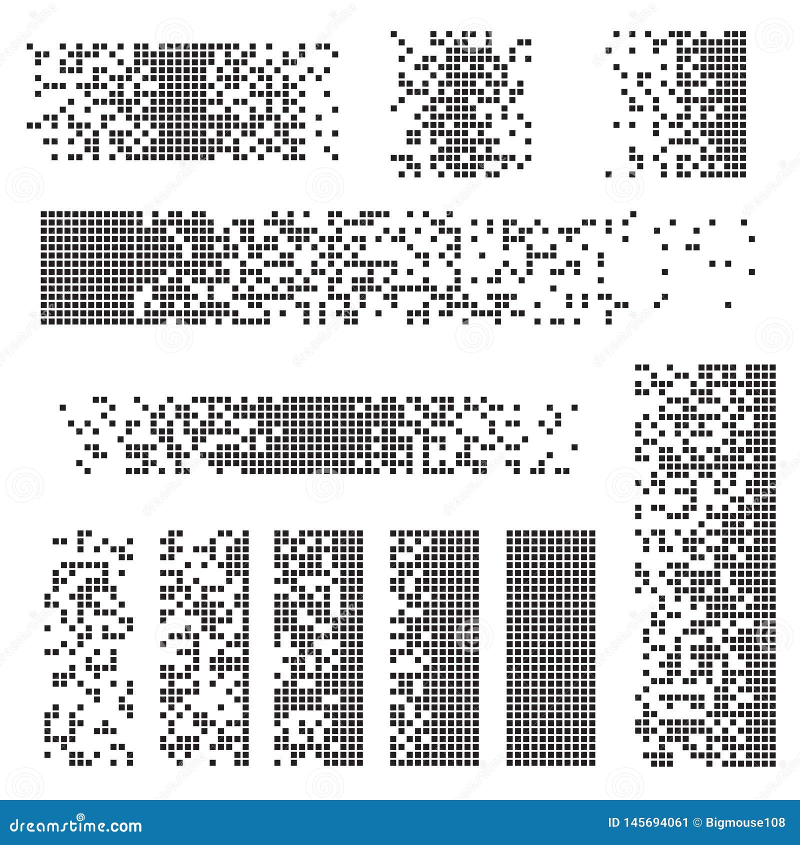 Disintegration Effect Different Types Shape Set. Vector Stock Vector ...