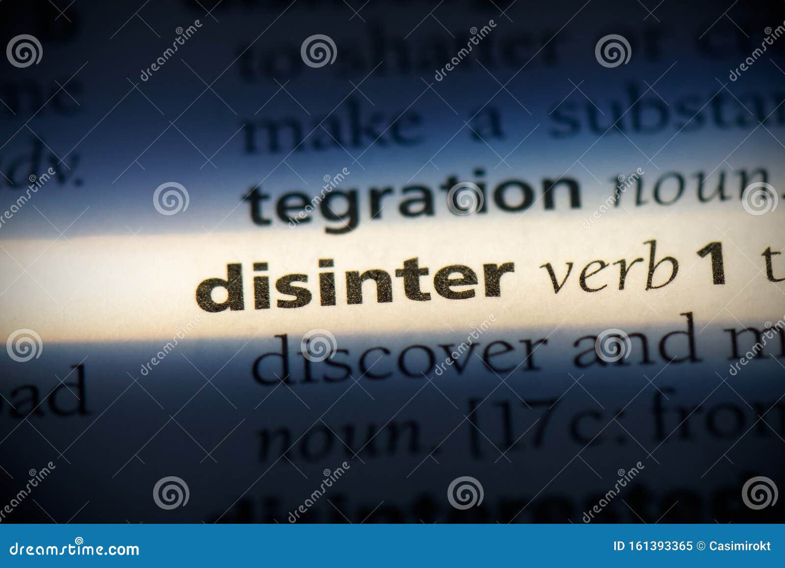Disinter stock image. Image of highlight, language, english - 161393365