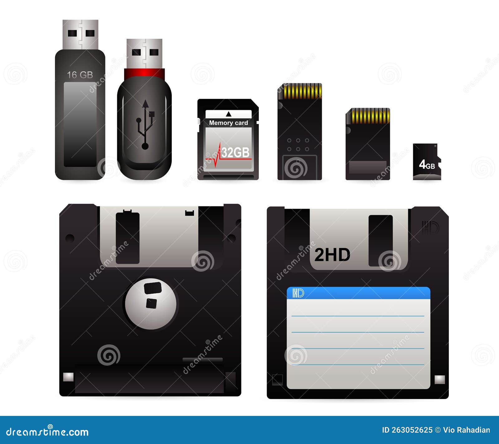 Digital Data Devices Isolated on White Stock Image - Image of card ...