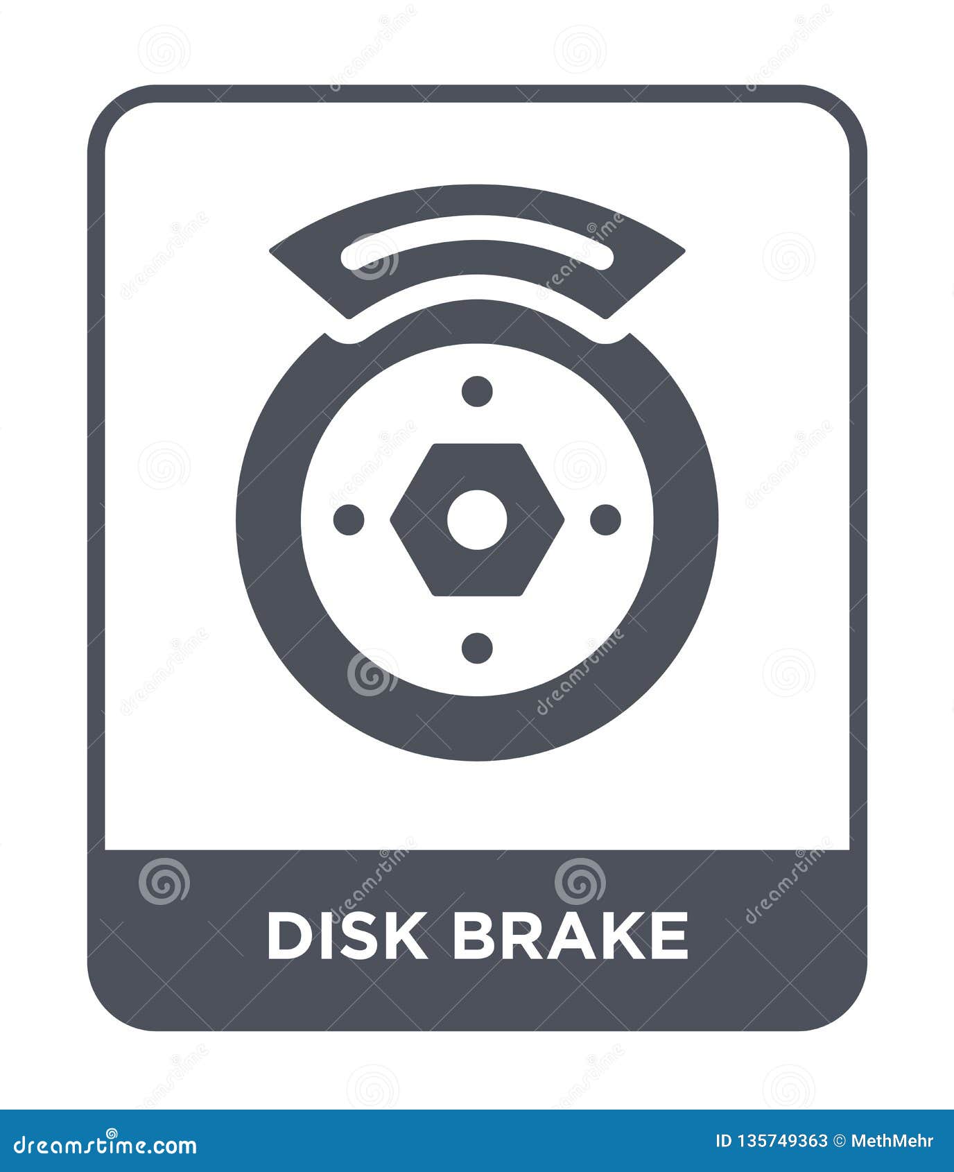Disk Brake Icon in Trendy Design Style. Disk Brake Icon Isolated on ...