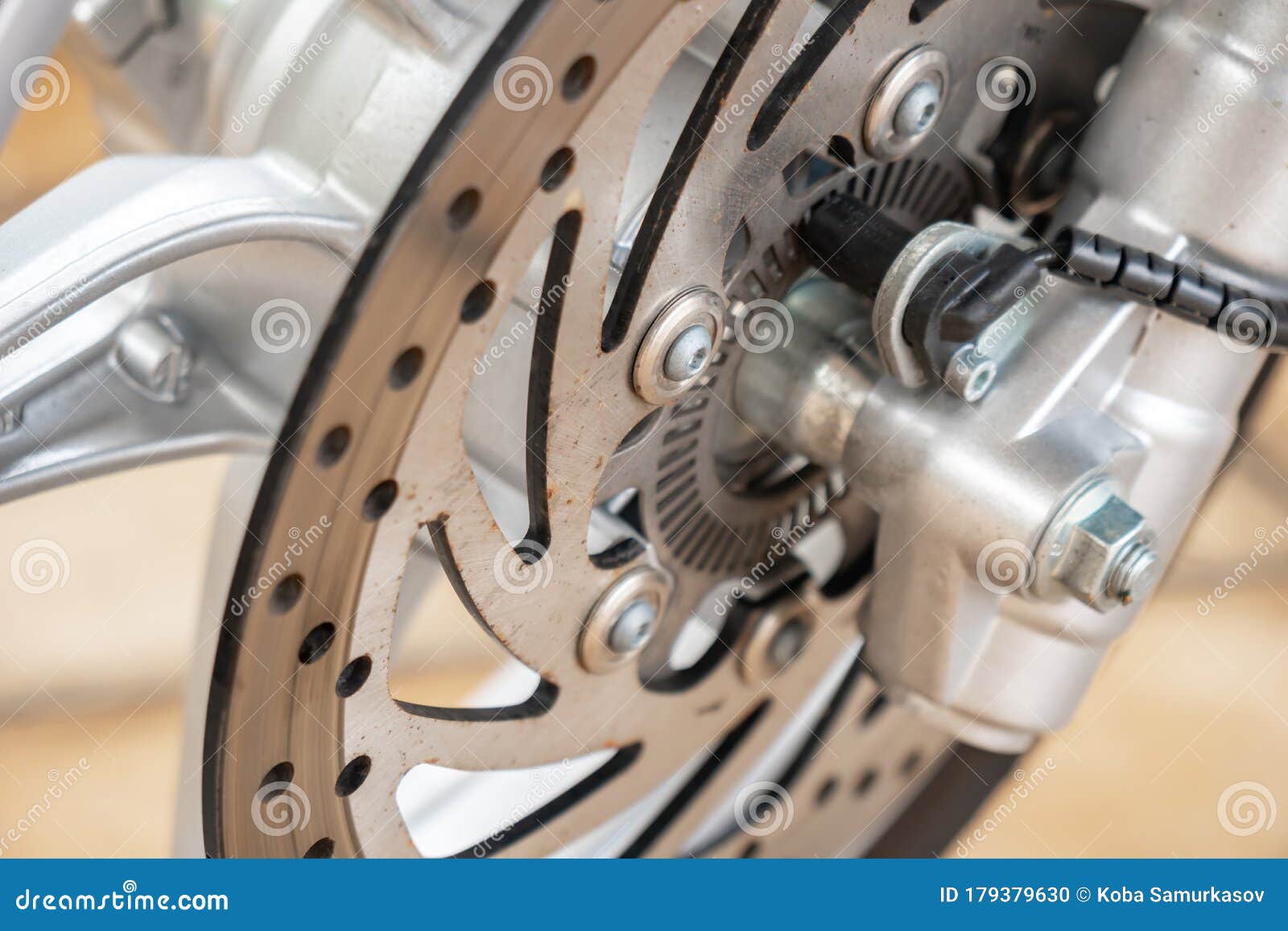 Disk Brake System on a Motorcycle, Close Up Stock Photo - Image of ...
