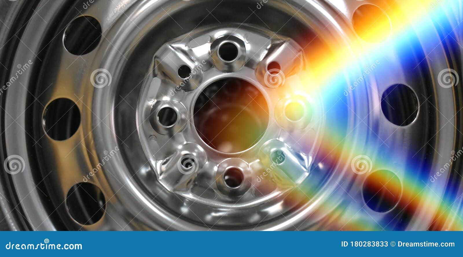 Disk for Car Wheels with Rainbow Highlights Macro Stock Image - Image ...