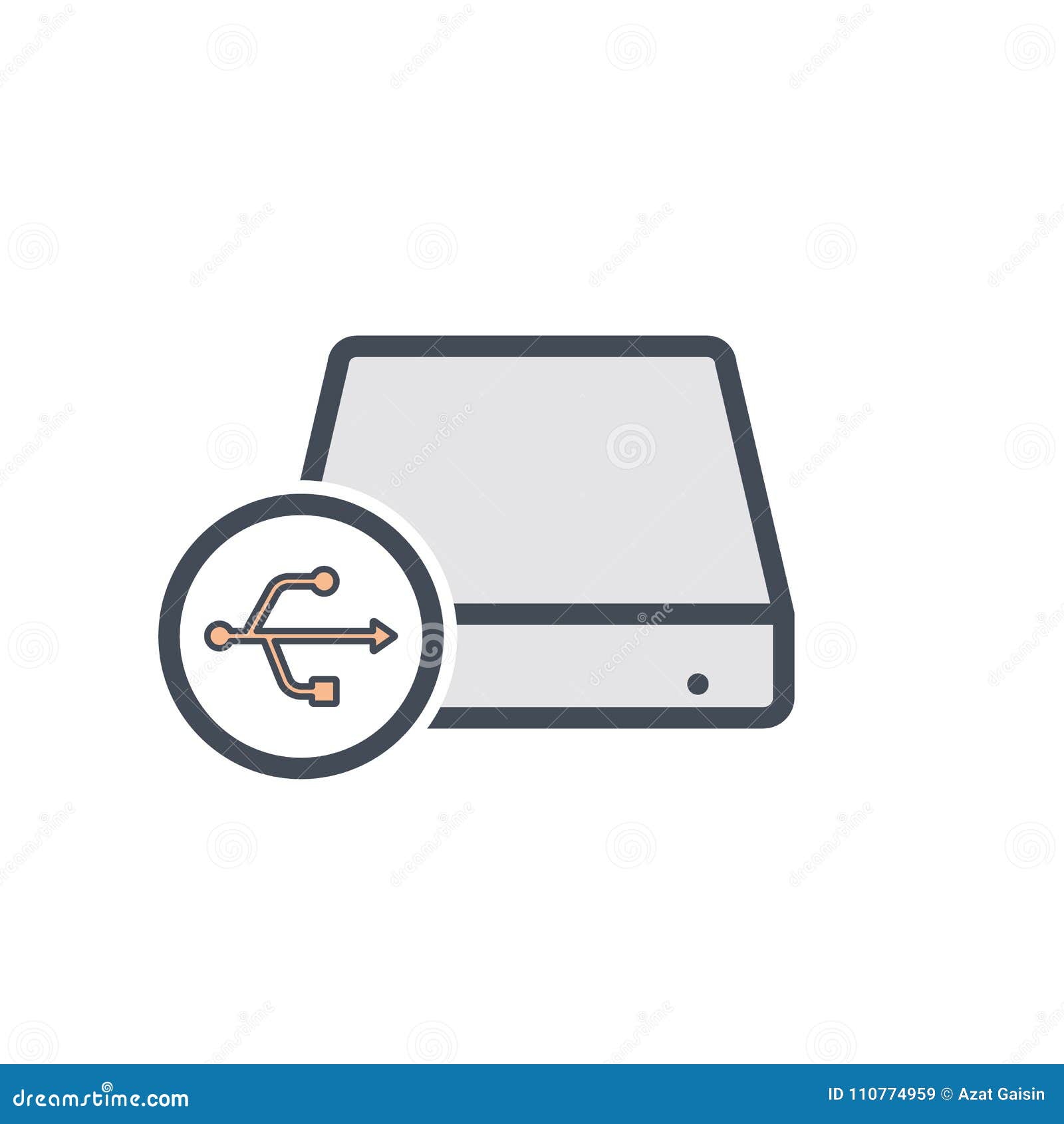 Disk Drive External Hard Storage Usb Icon Stock Vector - Illustration ...