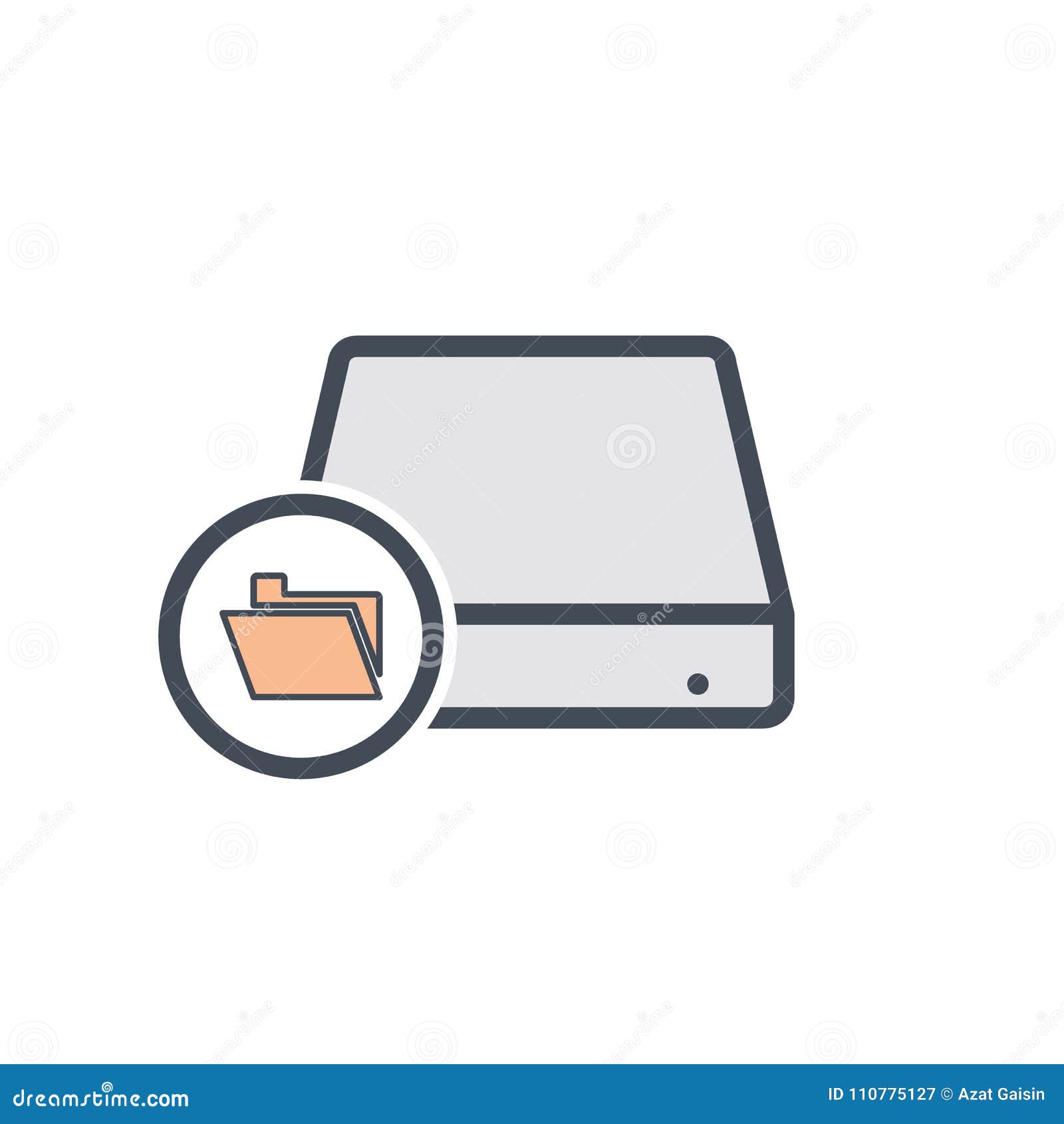 Disk Drive Folder Hard Storage Icon Stock Vector - Illustration of ...