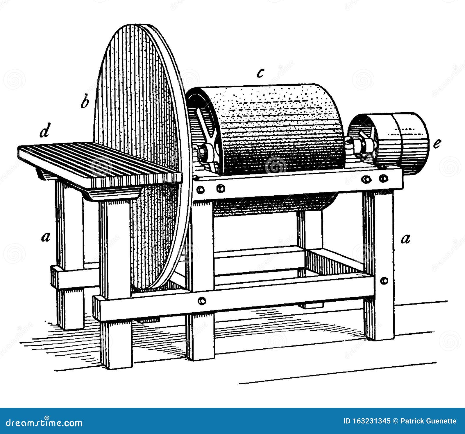 Disk and Drum Sander, Vintage Illustration Stock Vector - Illustration ...