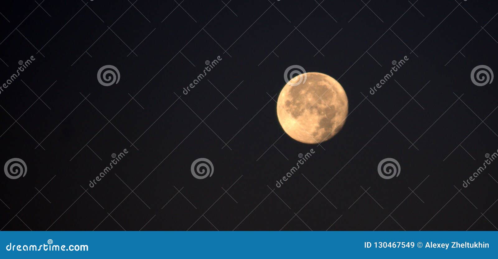 Disk Full Moon Close Up in the Dark Night Sky. Stock Image - Image of ...