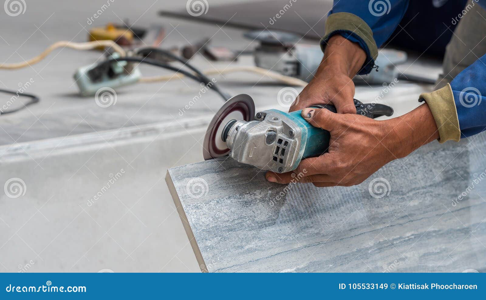 Disk Grinder Cutting Tile in Work Stock Image - Image of work, tile ...
