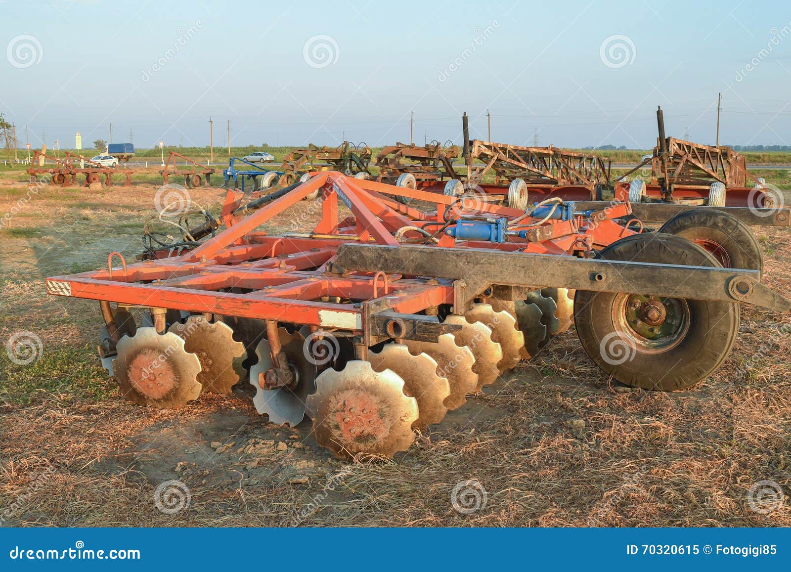 The disk harrow stock image. Image of earth, disk, harrows - 70320615