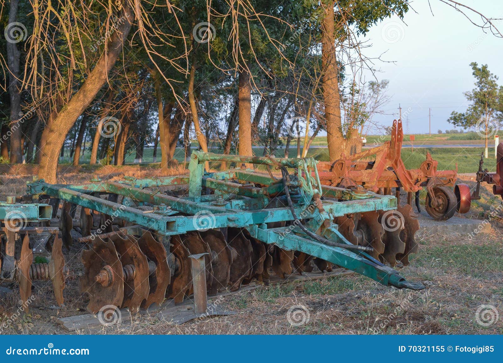 The disk harrow stock image. Image of ground, agricultural - 70321155