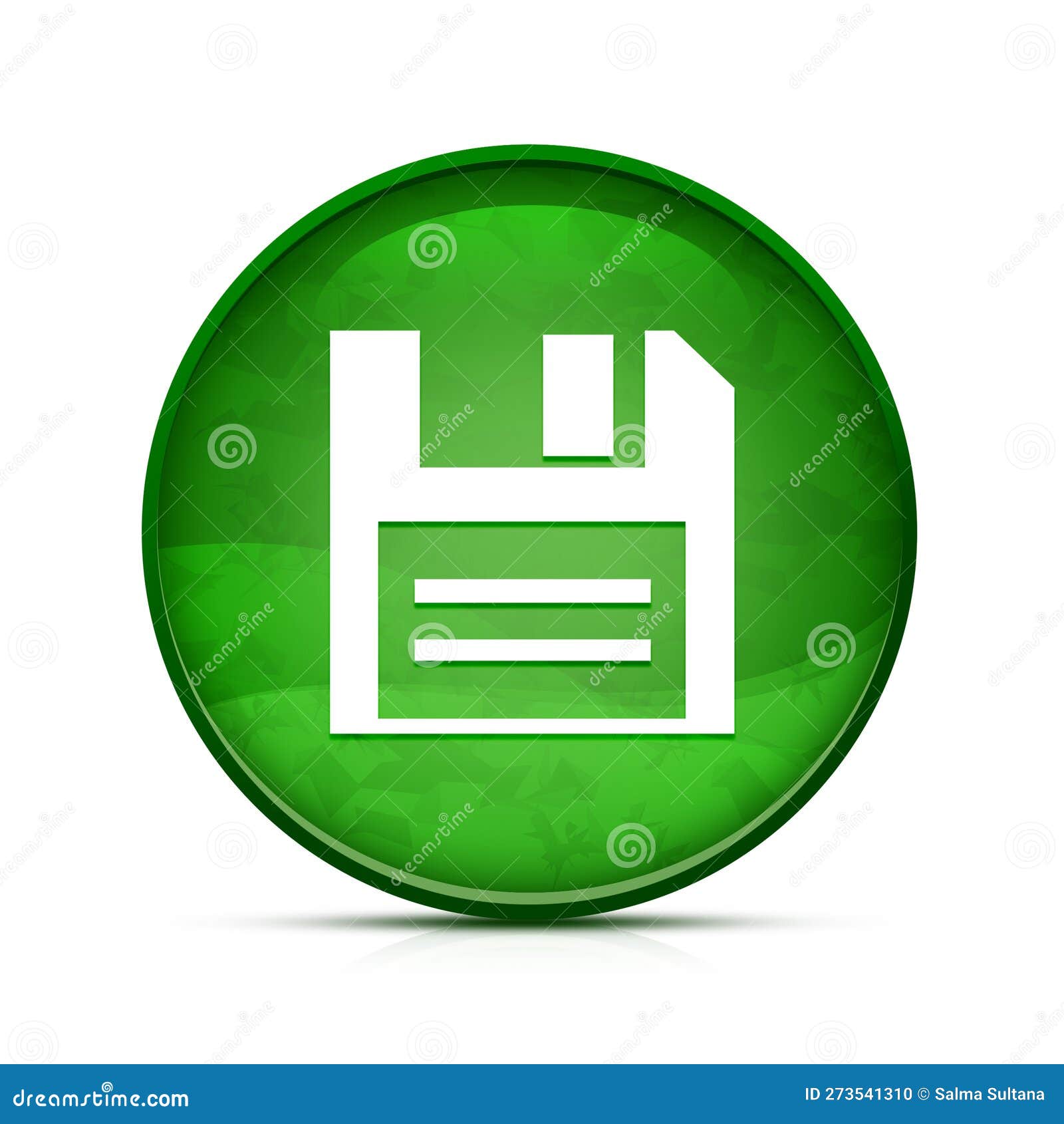 Disk Icon on Classy Splash Green Round Button Illustration Stock ...