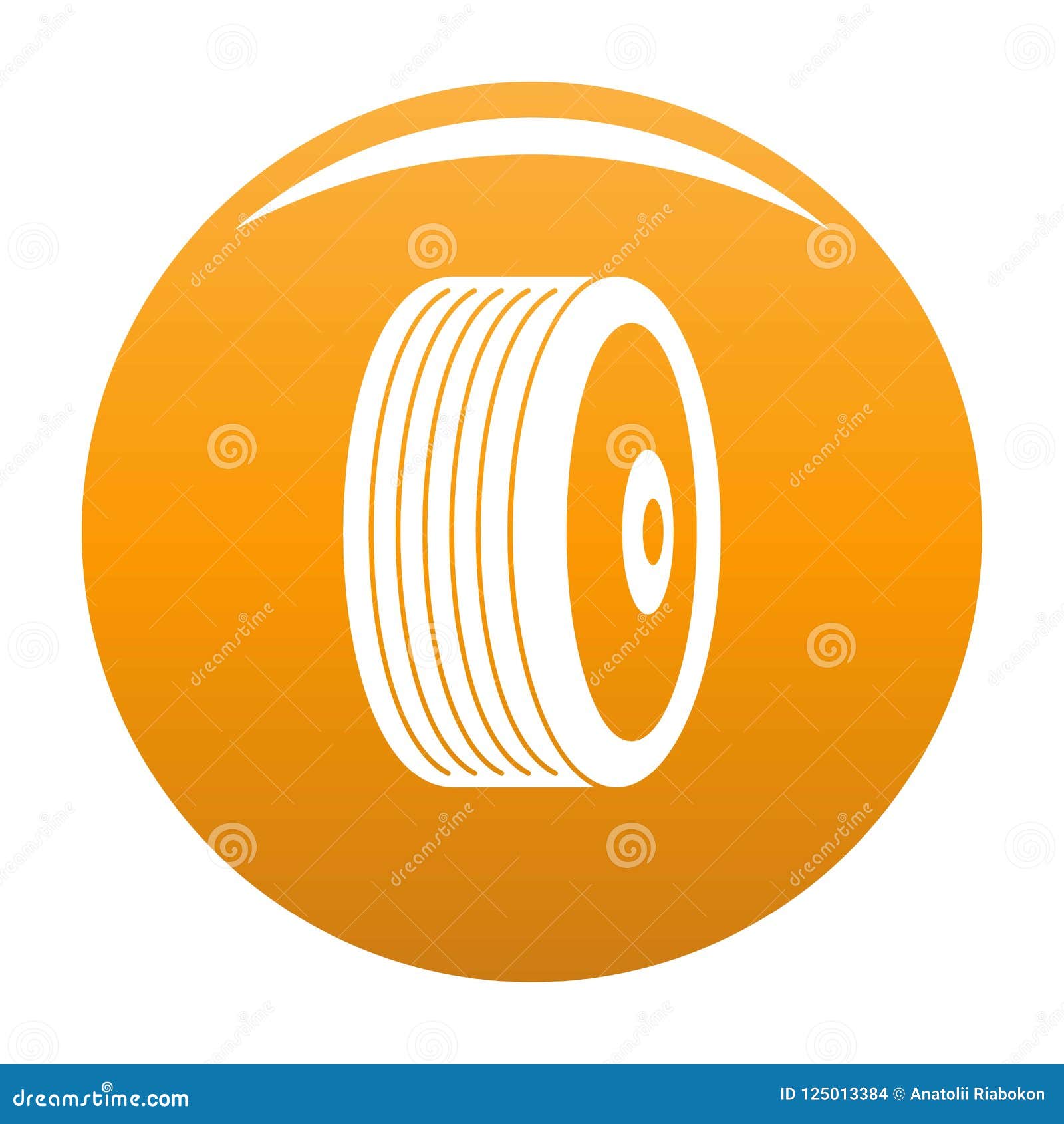 Disk icon orange stock illustration. Illustration of object - 125013384