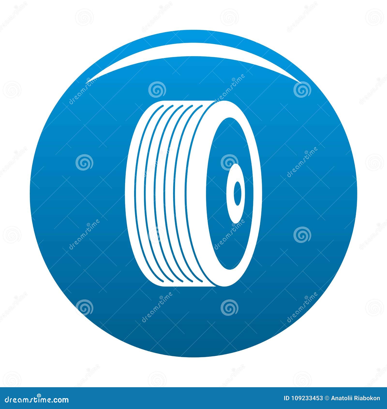 Disk icon blue vector stock vector. Illustration of tyre - 109233453