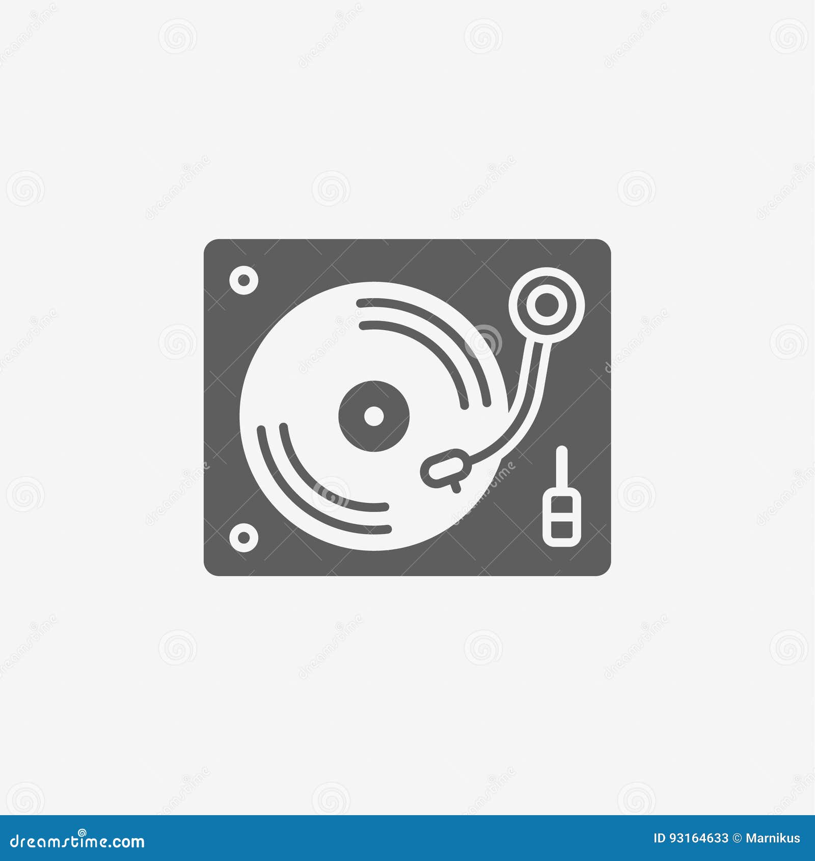 Disk Jockey turntable icon stock vector. Illustration of graphic - 93164633