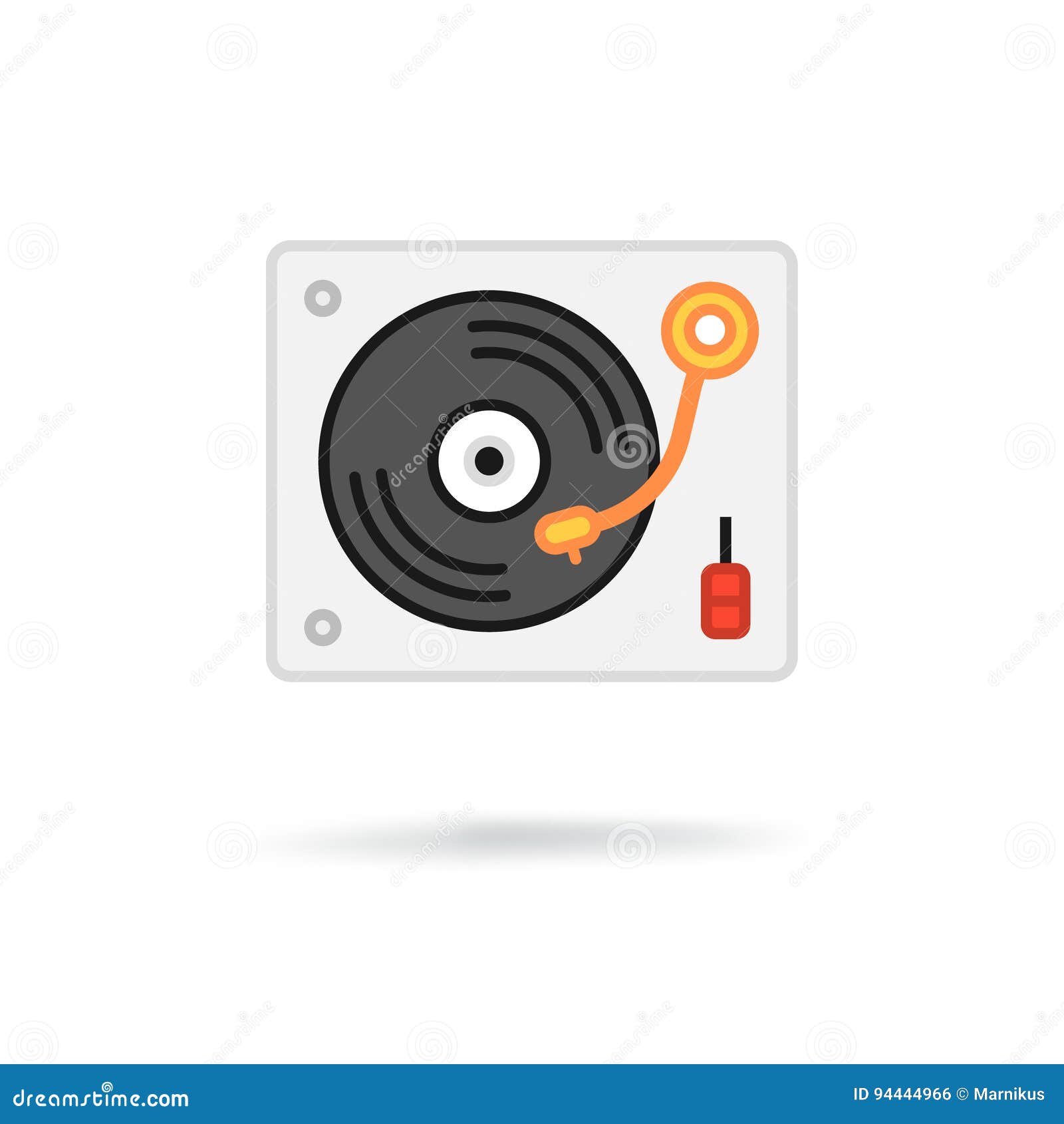 Disk Jockey turntable icon stock vector. Illustration of funky - 94444966