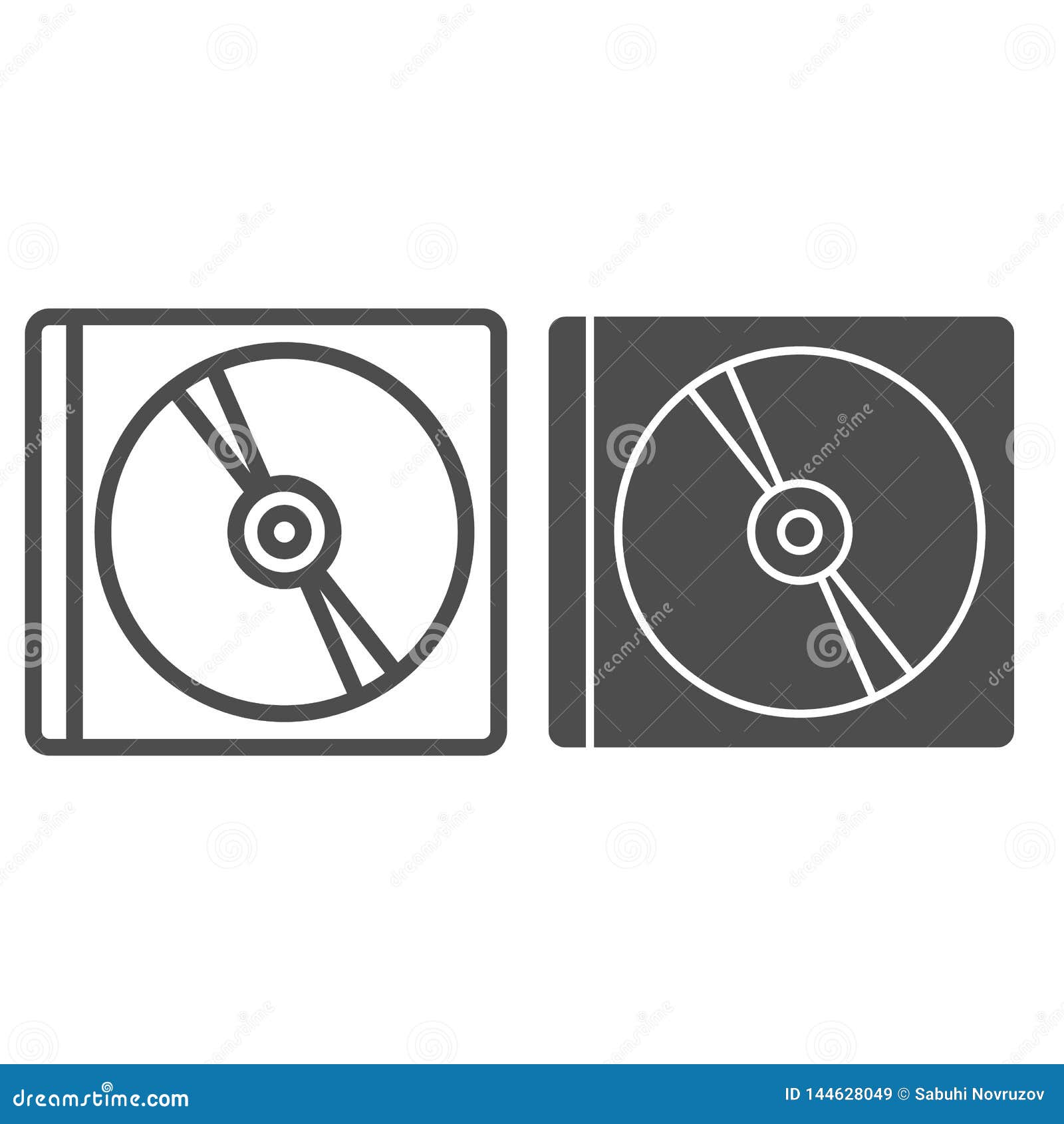 Disk Line and Glyph Icon. Storage Vector Illustration Isolated on White ...