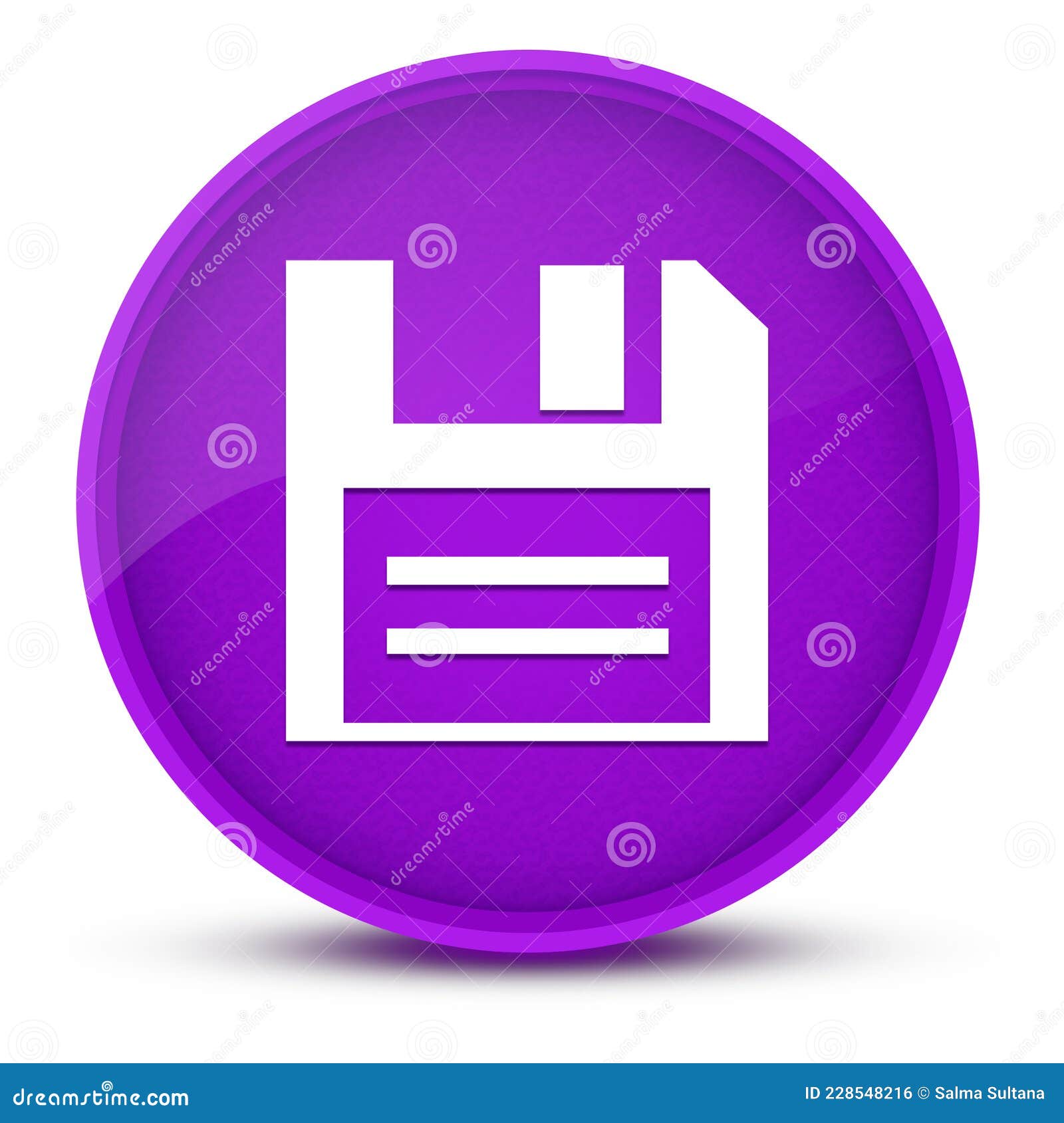 Disk Luxurious Glossy Purple Round Button Abstract Stock Illustration ...