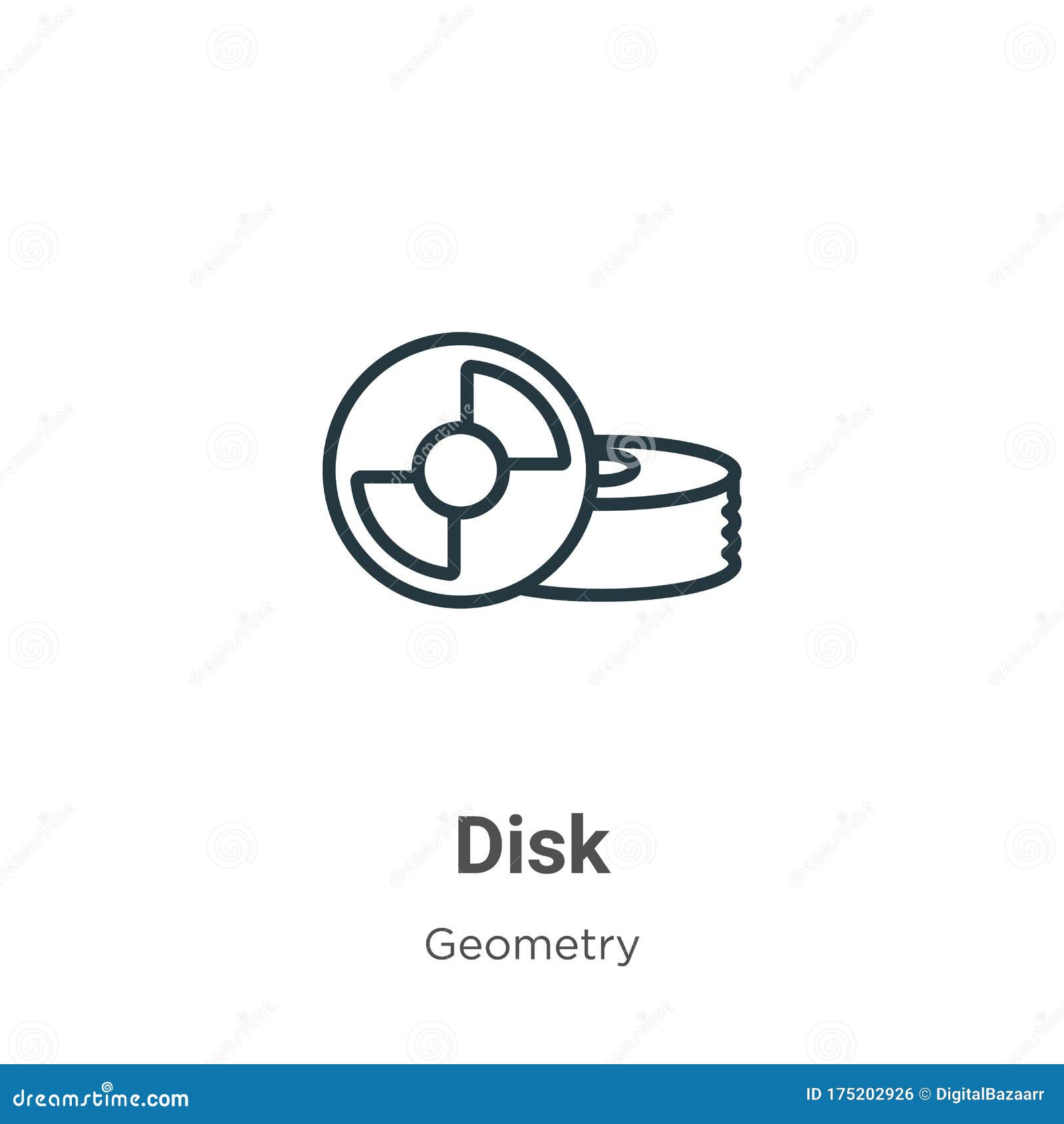 Disk Outline Vector Icon. Thin Line Black Disk Icon, Flat Vector Simple ...