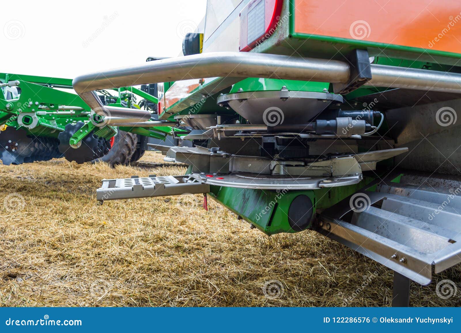 Disk Plates of a Modern, Trailed Fertilizer Spreader Stock Photo ...