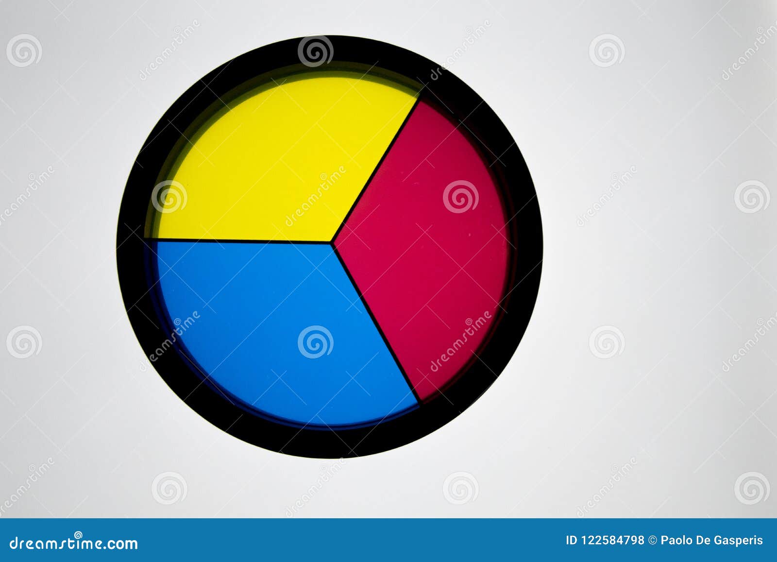 Disk With 3 Primary Colors, (yellow, Blue And Red) On A White Ba Stock ...