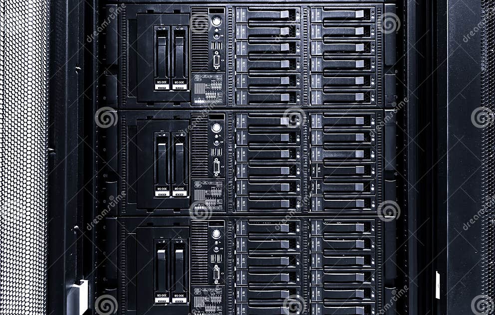 Disk Storage Blades in the Mainframe Server Room Stock Image - Image of ...