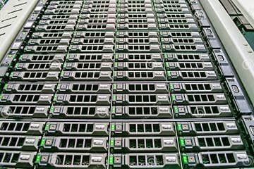 Disk Storage is in the Server Room.Server Farm. Powerful Computer ...