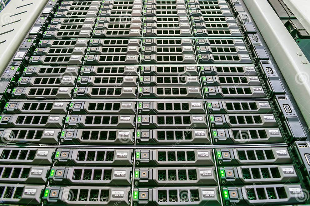 Disk Storage is in the Server Room.Server Farm. Powerful Computer ...