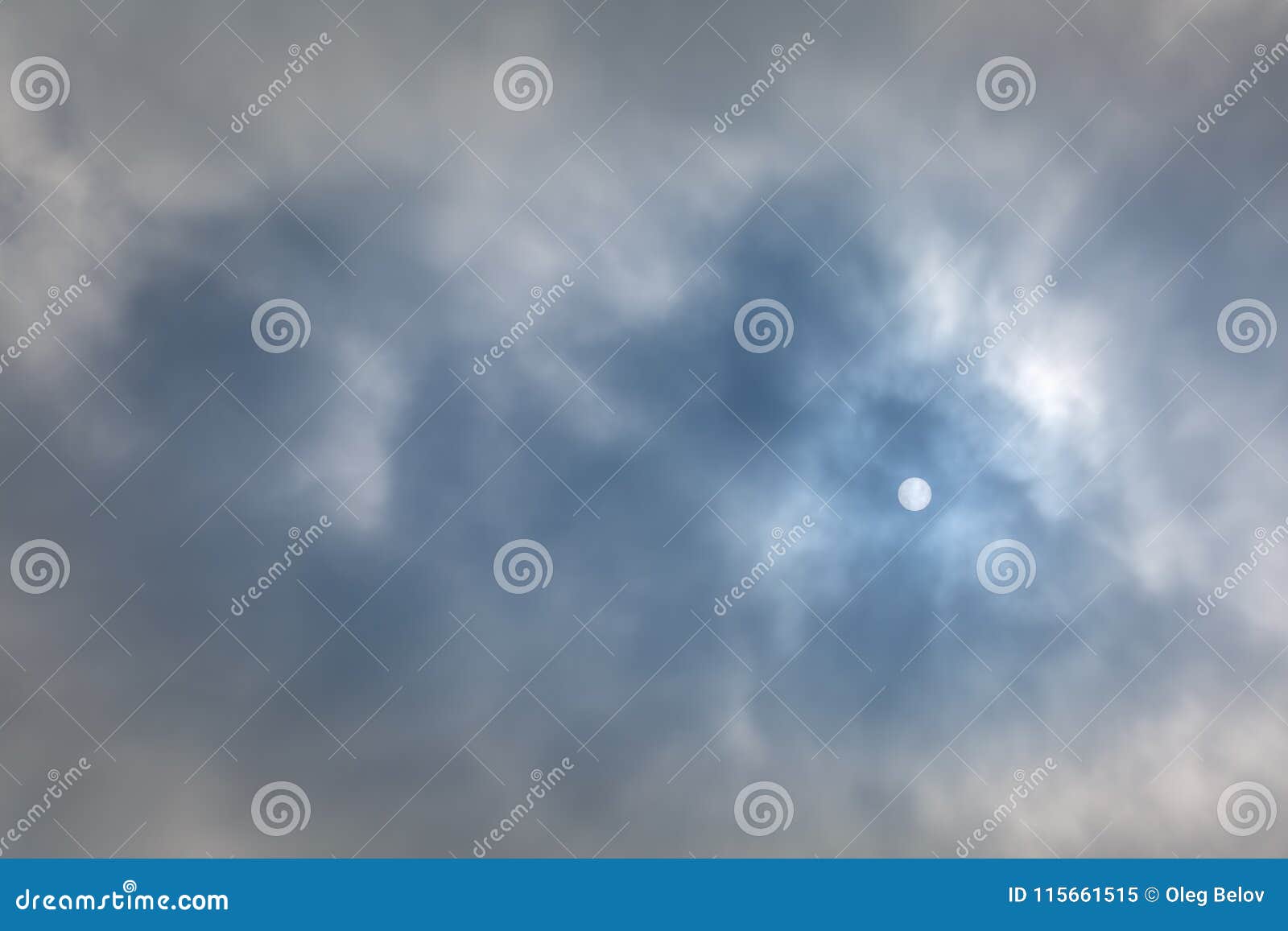 A Disk of the Sun or Moon in the Cloudy Sky Stock Image - Image of ...