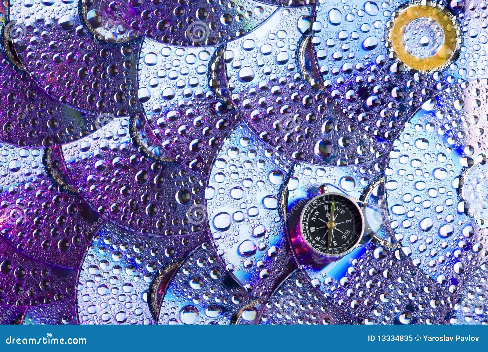 Disk and water drops stock image. Image of texture, drops - 13334835