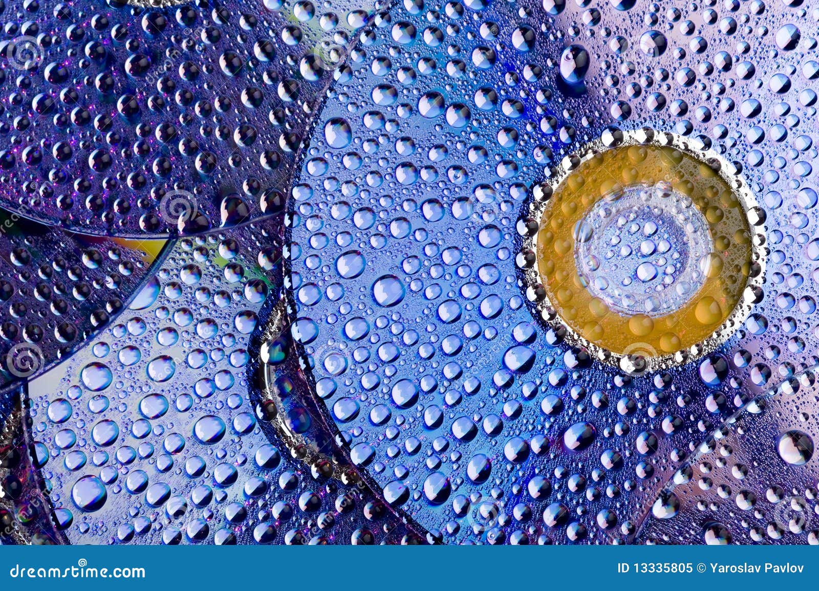 Disk and water drops stock image. Image of shiny, sparkle - 13335805