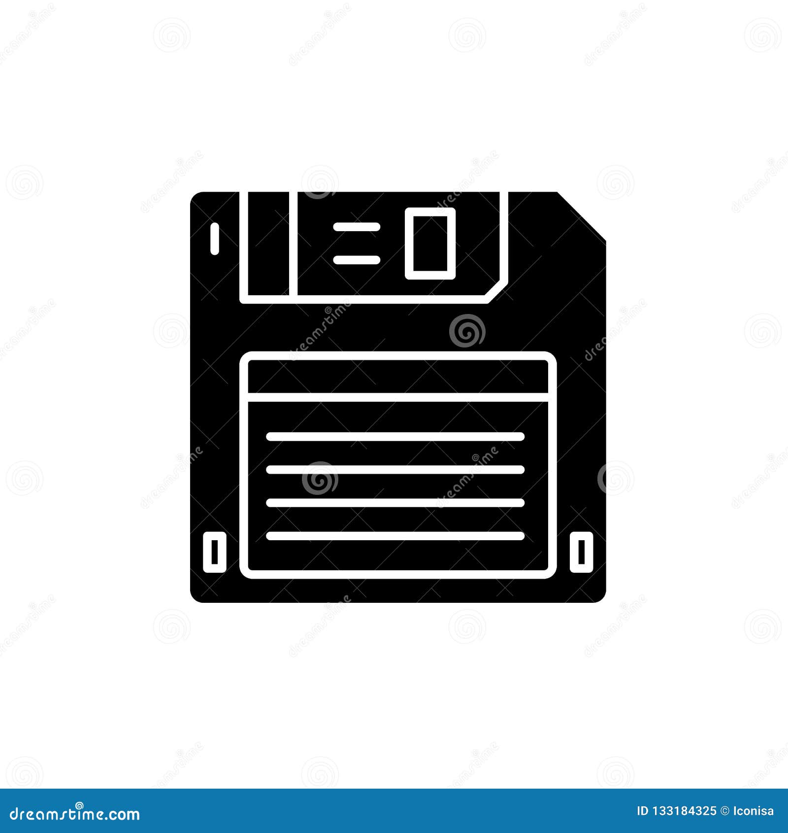 Diskette Black Icon, Vector Sign on Isolated Background. Diskette ...