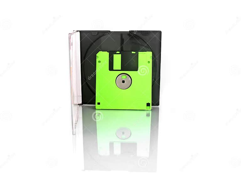 Diskette and Box on White Background Stock Photo - Image of case ...