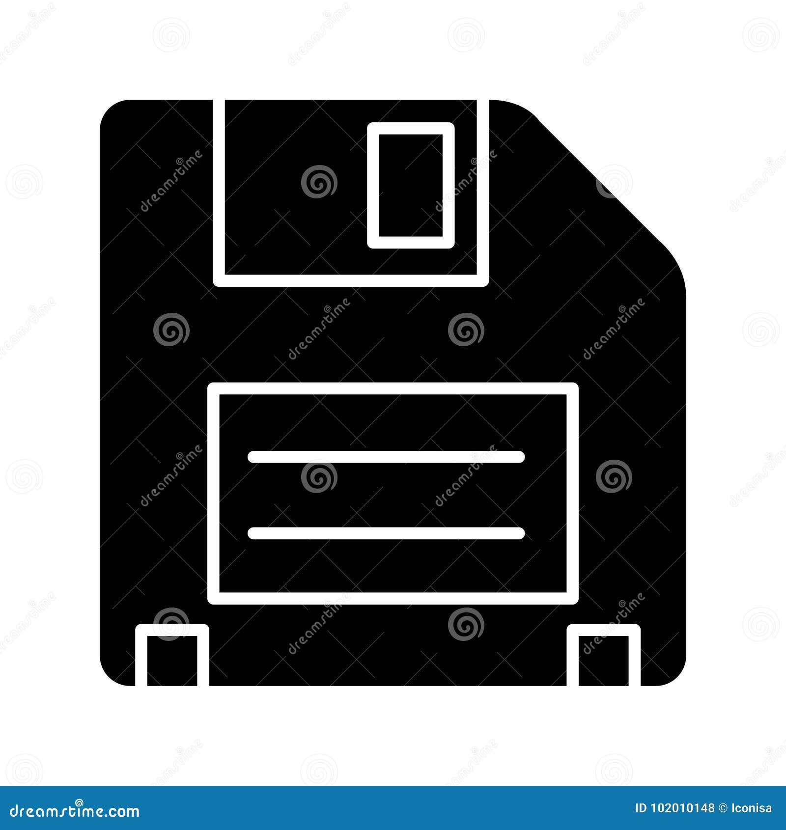 Diskette Icon, Vector Illustration, Black Sign on Isolated Background ...