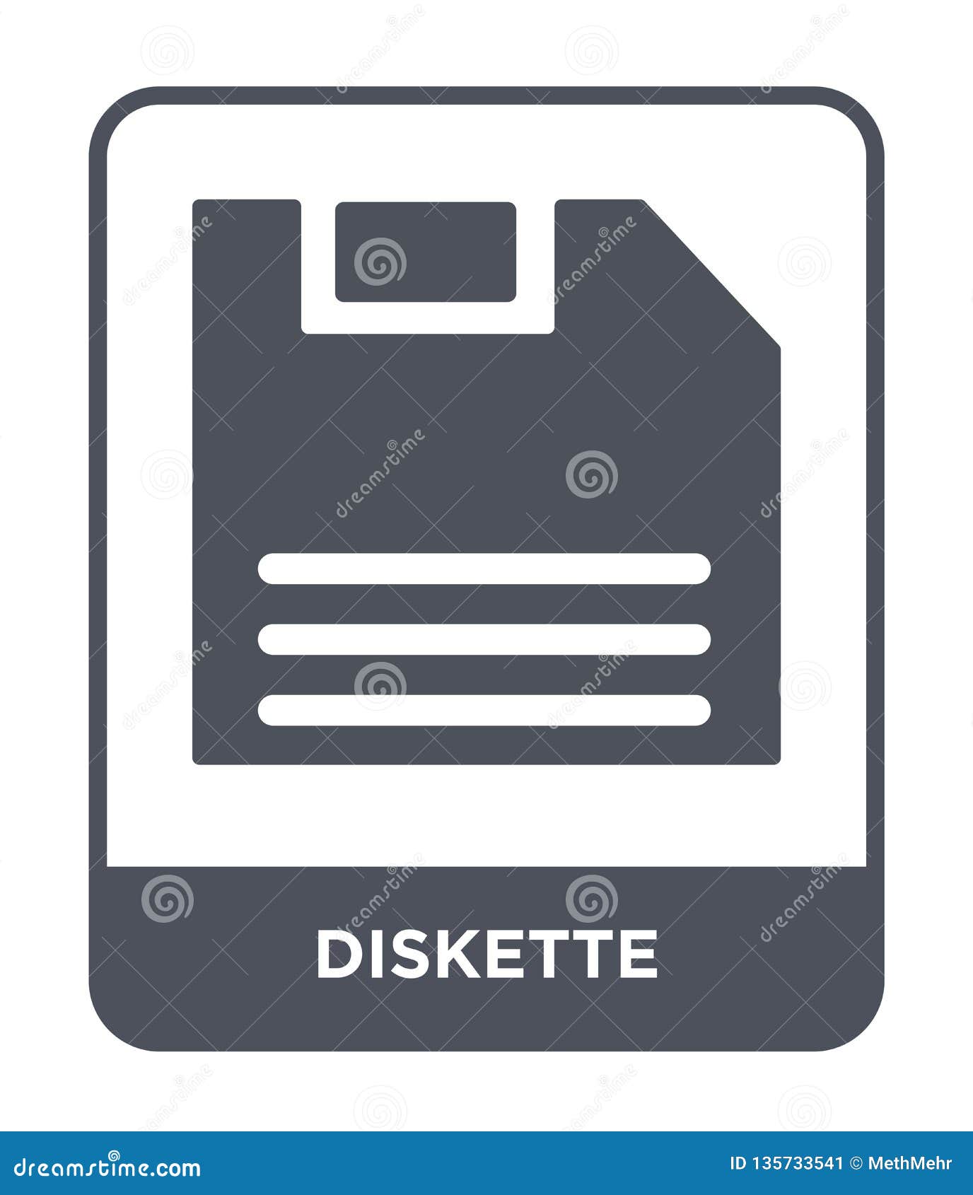 Diskette Icon in Trendy Design Style. Diskette Icon Isolated on White ...