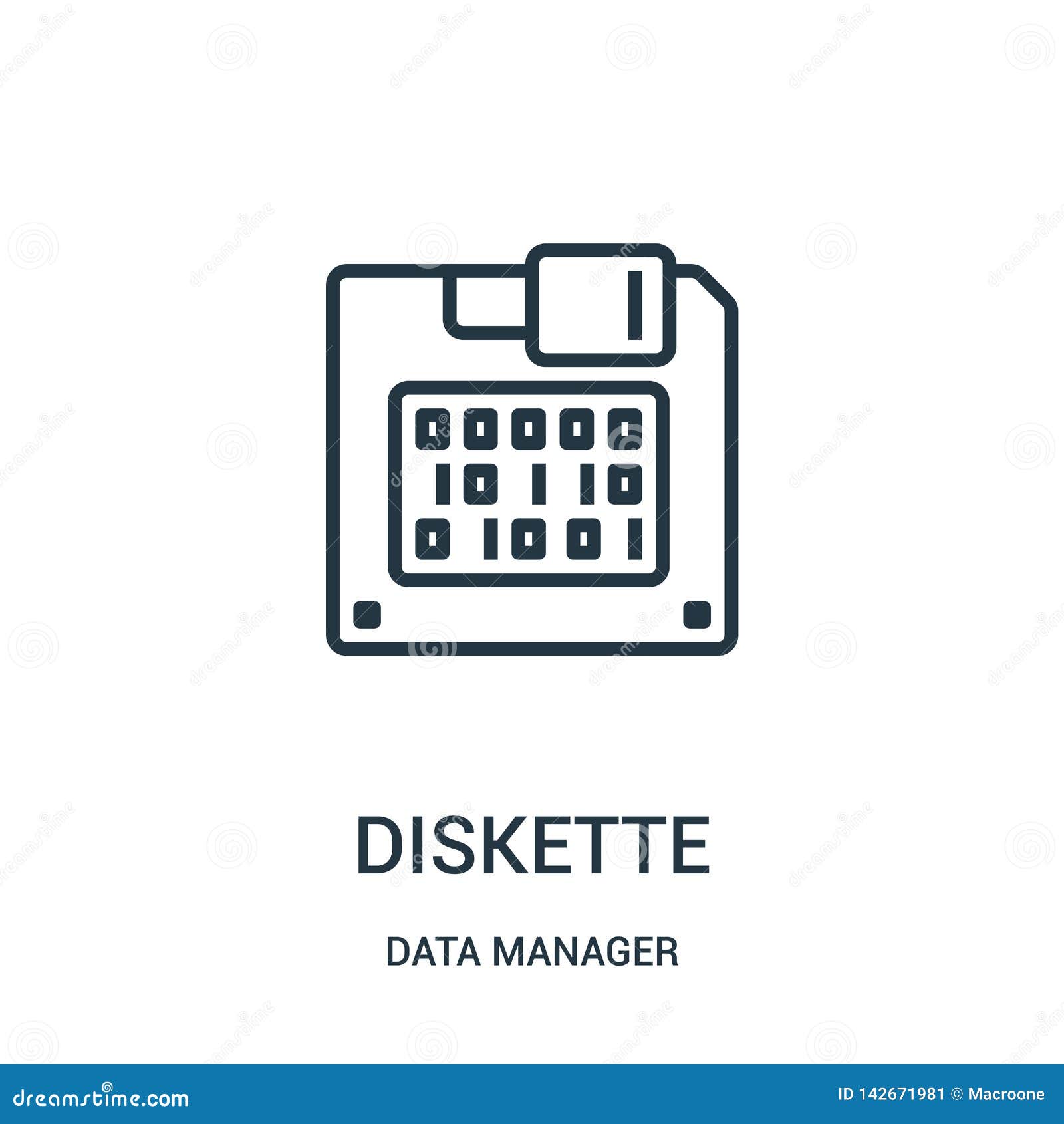 Diskette Icon Vector from Data Manager Collection. Thin Line Diskette ...