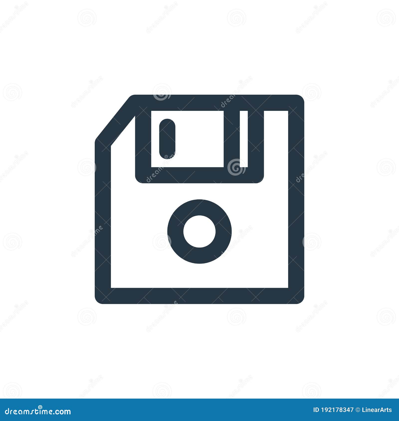 Diskette Icon Vector from Vintage Concept. Thin Line Illustration of ...