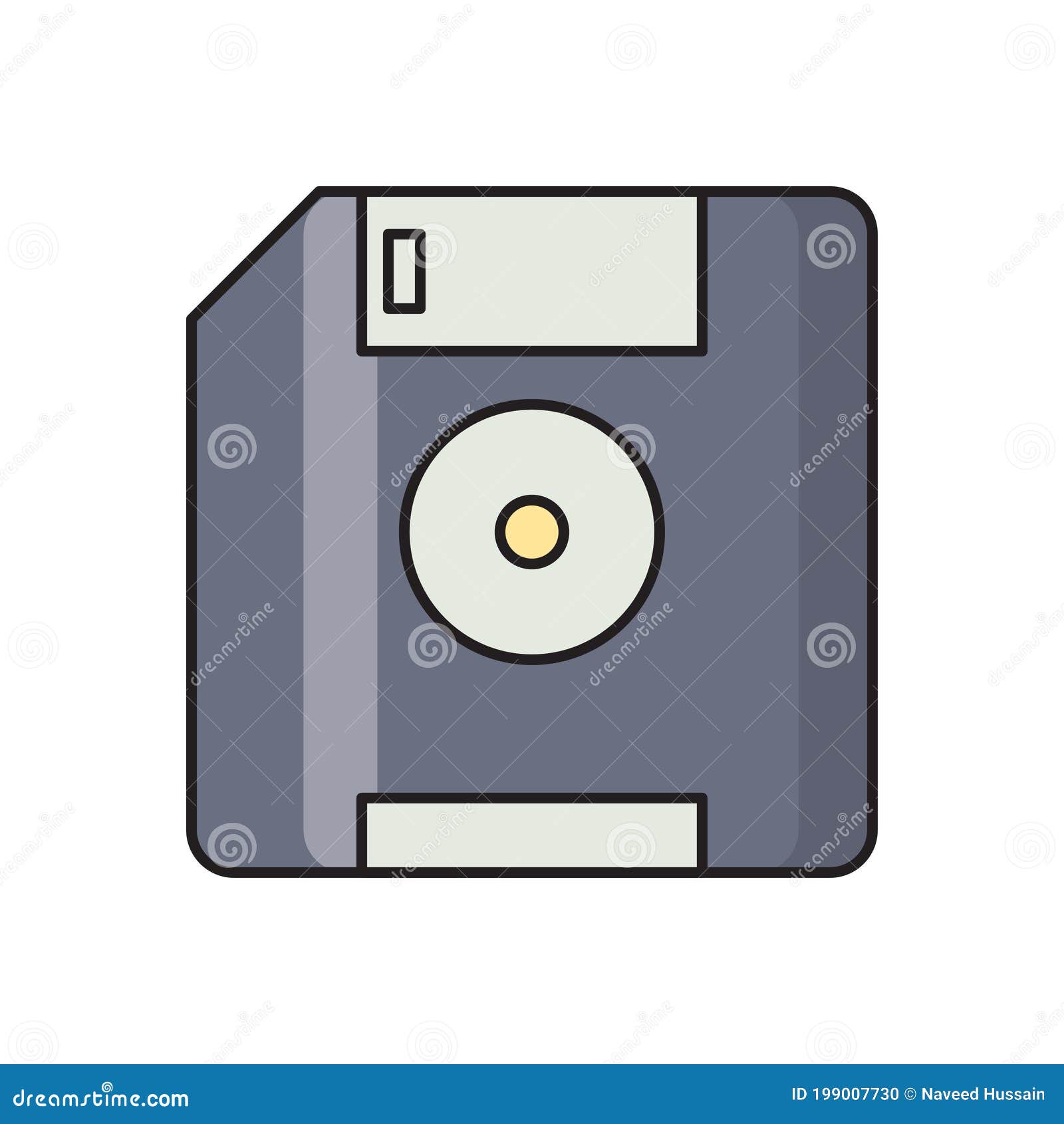 Diskette Vector Colour Line Icon Stock Vector - Illustration of ...