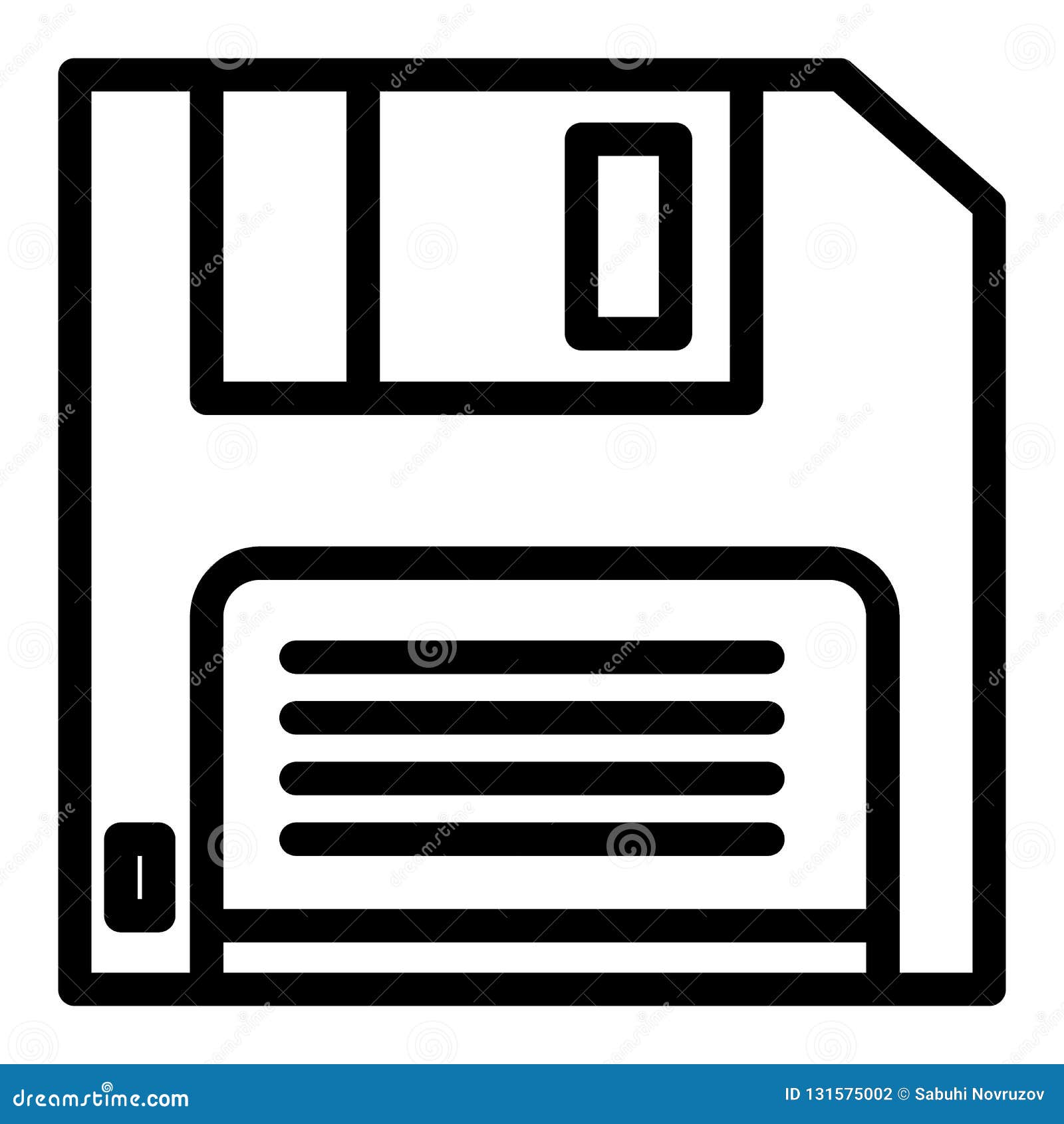 Diskette Line Icon. Floppy Disk Vector Illustration Isolated on White ...