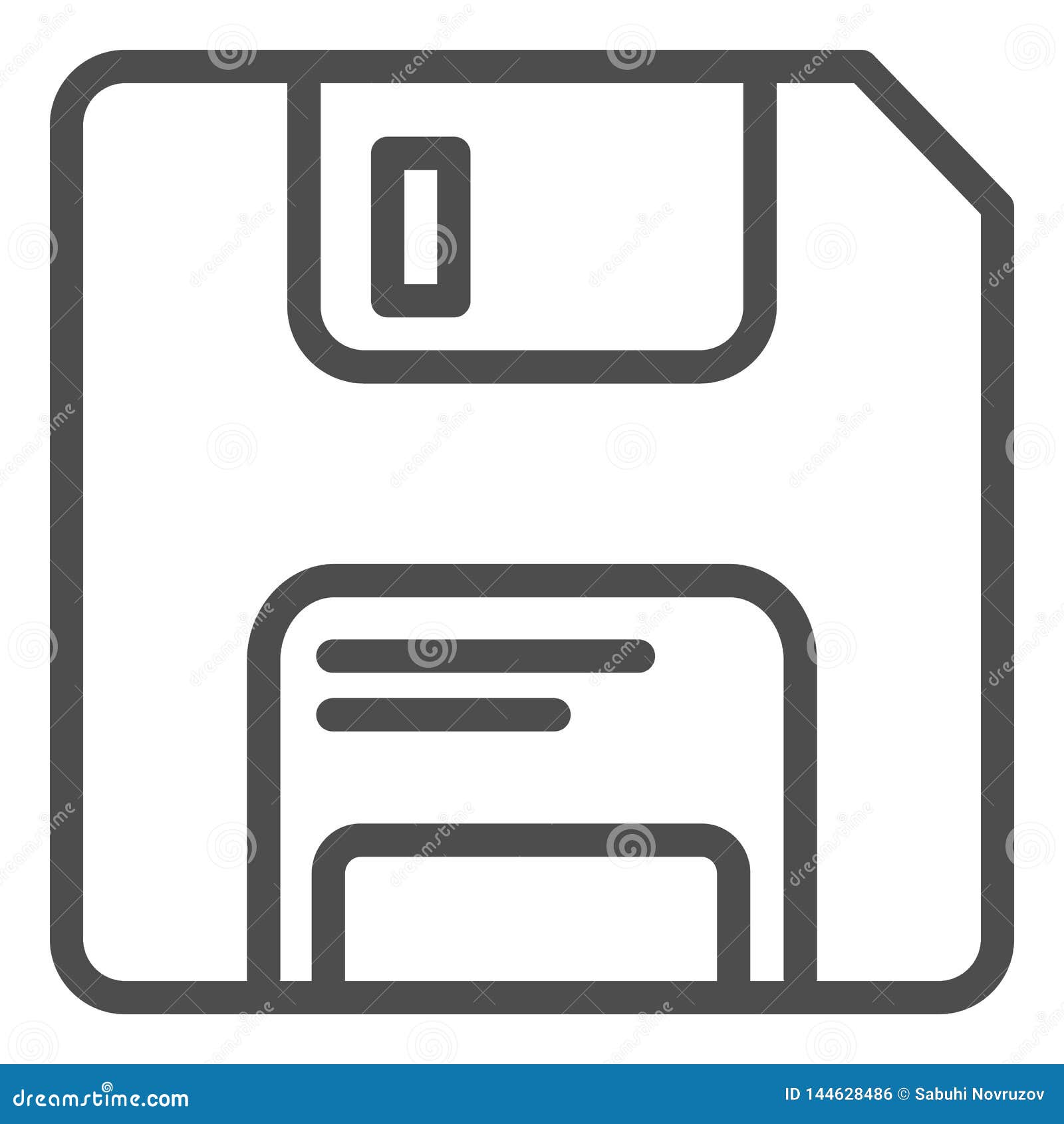 Diskette Line Icon. Memory Vector Illustration Isolated on White Stock ...